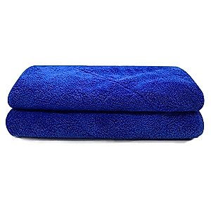 Mr Towels Microfiber Extra Thick Automotive Towels, 24In×16In, 2 Packs (Royal Blue)