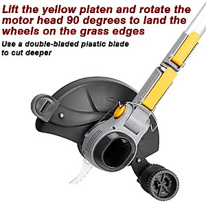 Weed Wacker Cordless - Battery Powered Weed Whacker Eater Rechargeable 3 in 1 - One 4.0 Ah Battery, AGUTEGUTE Weed Whacker Cordless 20V Electric Grass Edger Trimmer with Blade and Charger (One 4.0 Ah)