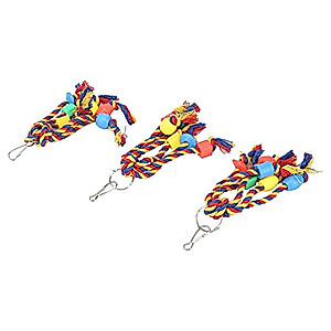 Pssopp Bird Chewing Toy Colorful Cotton Rope Bird Chew Toy Bird Beak Care Tool for Budgie Parakeet Cockatiel Conure Lovebird