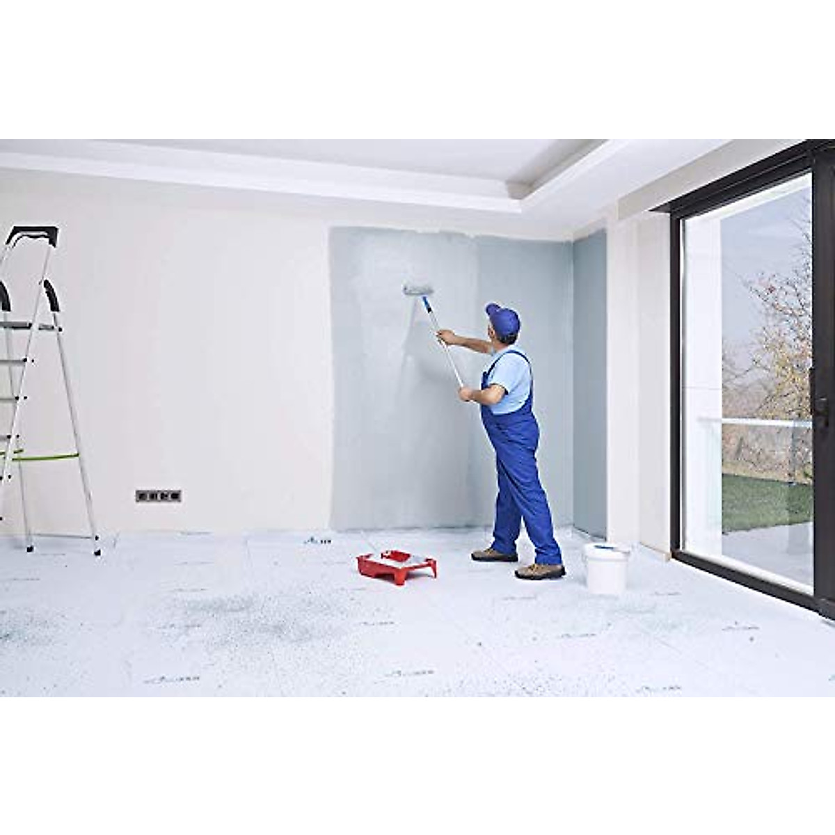 KORUSER Temporary Floor Protection 36’’ x 100’ - Anti Slip, Easily Applied Save Your Time - 100% Paint Proof – Reusable Material,Coverage of 300 sqft!