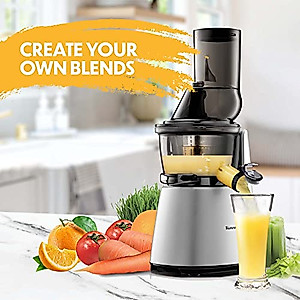 Kuvings Whole Slow Juicer Elite C7000S - Higher Nutrients and Vitamins, BPA-Free Components, Easy to Clean, Ultra Efficient 240W, 60RPMs-Silver