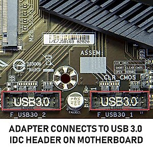 LINKUP - [Active Chip] USB 3.0 (3.2 Gen 1) Internal IDC 20 Pin Motherboard Header to A-Key (Type-E) 20 Pin Female Converter for Type C Panel Mount Adapter