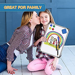 Monthly Calendar Dry Erase Whiteboard for Wall, 16" x 12" Small Magnetic Dry Erase Board, Hanging Double-Sided White Board, Portable Board for Drawing, Kitchen, Planning, Memo, School, Home, Office