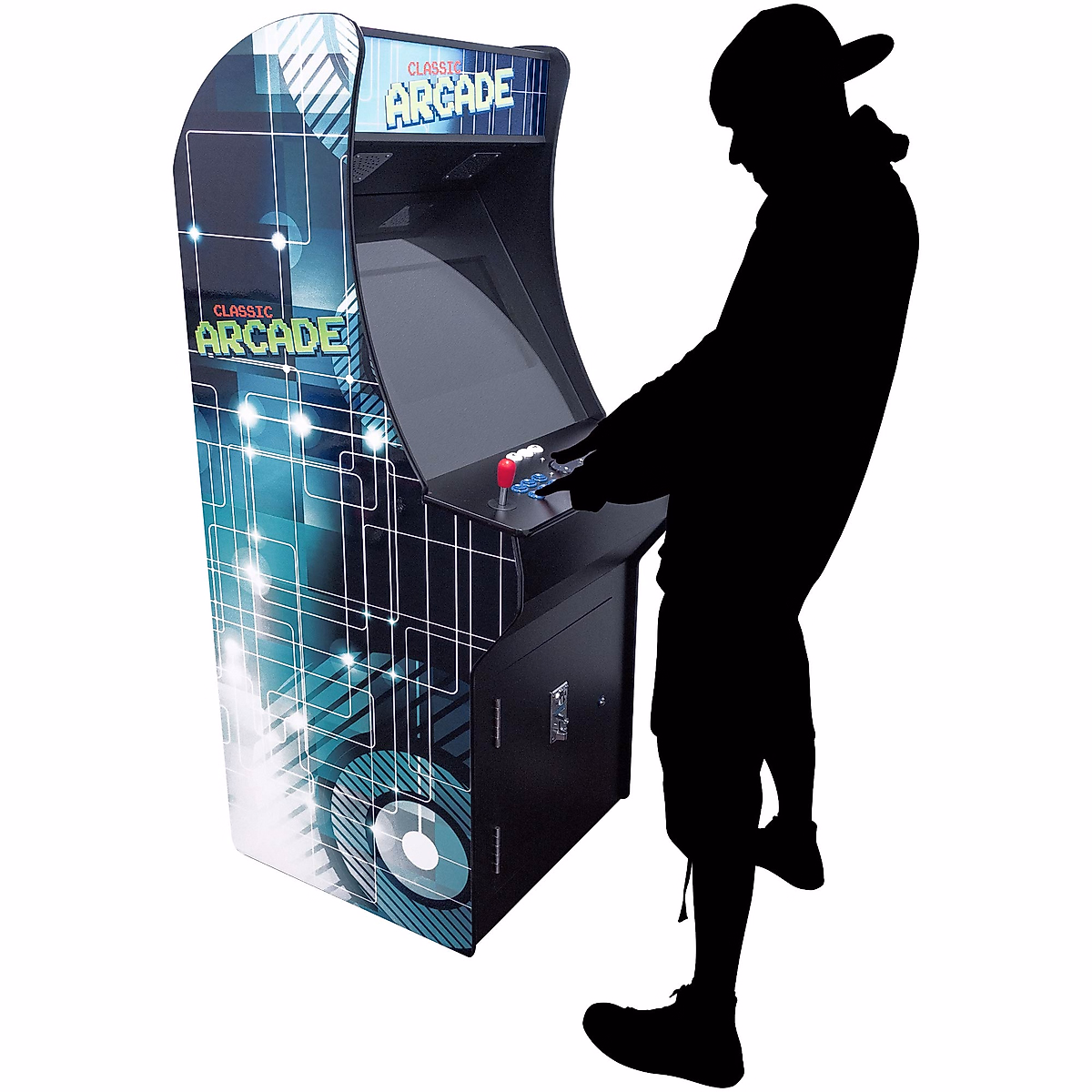 Creative Arcades Full Size Stand-Up Commercial Grade Arcade Machine | 2 Player | 3500 Games | 22" LCD Screen | 2 Sanwa Joysticks | Trackball | 2 Stools Included | 3 Year Warranty