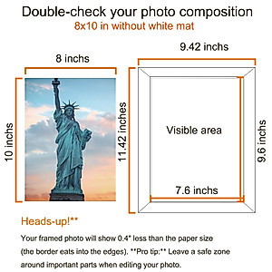 SESEAT Black 8x10 Picture Frame, Photo Frame for Wall Mounting or Tabletop Diaplay, 1 Pack