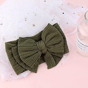 Makone Handmade Baby Headbands with Bows Stretchy Nylon Headbands for Infant Baby Girls