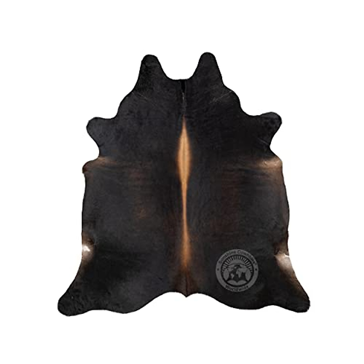 Genuine Black Dark Brown Backbone Cowhide Rug Size 6 x 7 - 8 ft. 180 x 240 cm