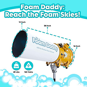 HD Pro Stacker Foam Cannon - Shoots Up to 30ft for Sky-High, Show-Stopping Foam Effects - Foam Machine Perfect for Large Scale Events, Festivals & Professional Entertainment Venues
