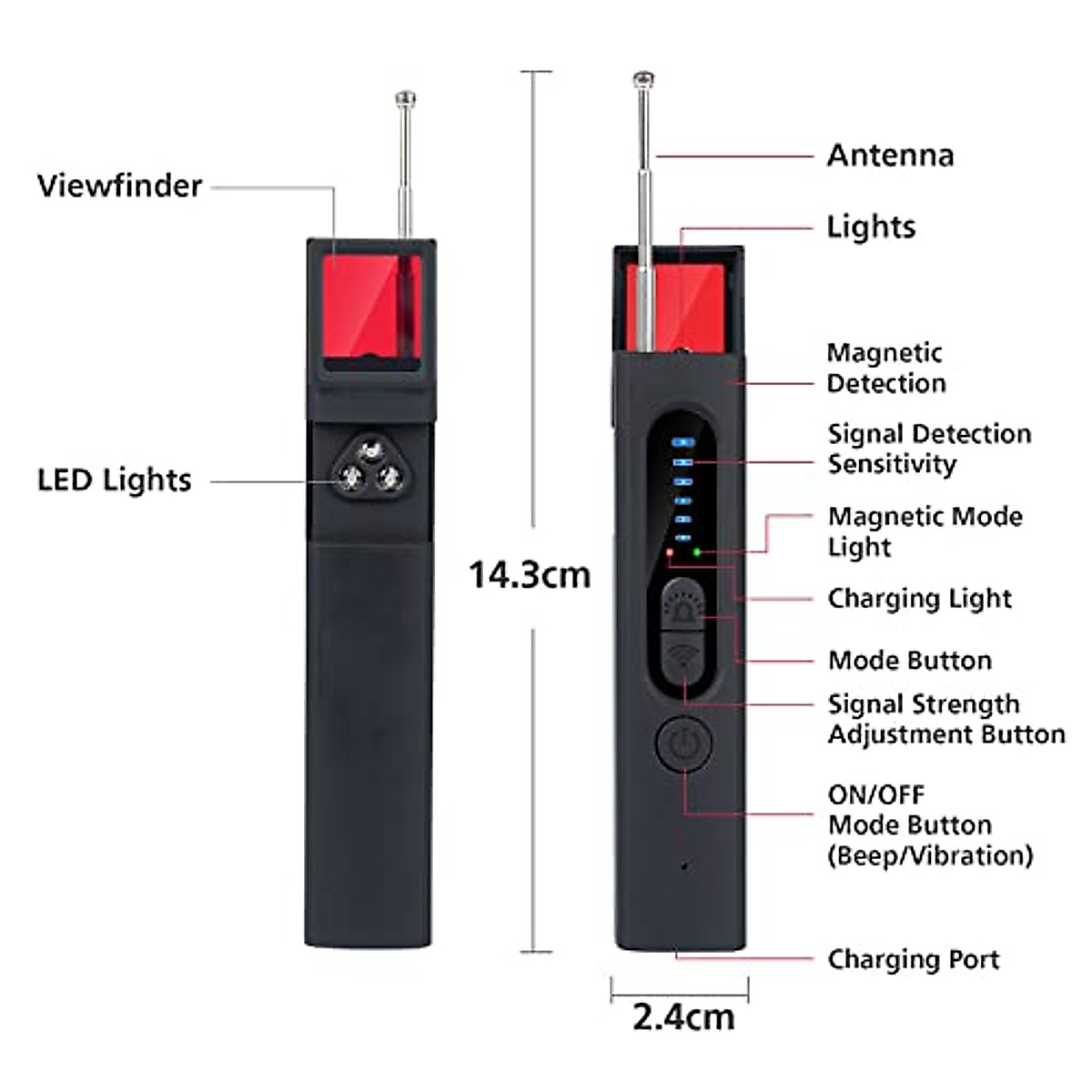 Hidden Camera Spy Device Detector - Portable Protection