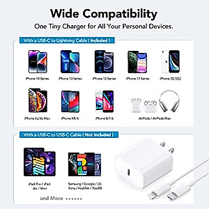 iPhone 14 13 12 11 Fast Charger [Apple MFi Certified] High Speed iPhone Wall Charger 2-Pack with 6.6FT USB C Lightning Cable Compatible with iPhone 13/13Pro/12/12 Pro/11/11Pro/XS/Max/XR/X/8 Plus,iPad