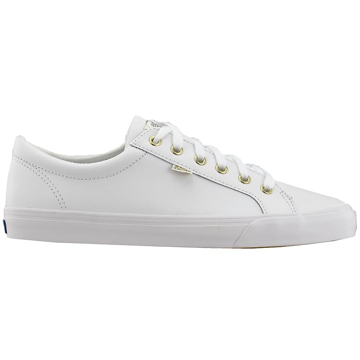 Keds womens Jump Kick Leather Sneaker, White/Gold, 9.5 US