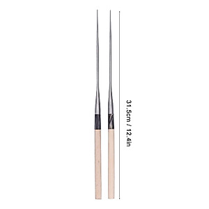 Sushi Chopsticks, 12.4in Stainless Steel Cooking Chopsticks with Wooden Handle Reusable Chopsticks Long Chopsticks for Cooking