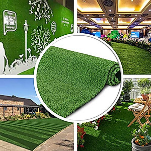 Petgrow Synthetic Artificial Grass Turf 5FTX8FT, Indoor Outdoor Balcony Garden Synthetic Grass Mat, Party Wedding Christmas Rug,Drainage Holes Faux Fake Grass Rug Carpet for Pets