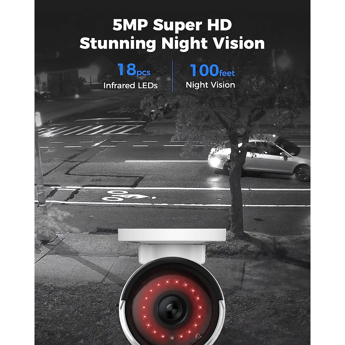 Reolink 5MP PoE Security Camera System Bundle, 6pcs 5MP Smart Human/Vehicle Detection PoE Cameras, a 8CH NVR Pre-Installed with 2TB HDD(Include 4 x 18M Cat5 Cable)