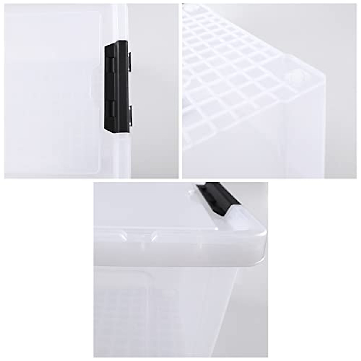 Minekkyes 4-Pack 34 Quart Clear Latching Box Totes, Plastic Storage Bin