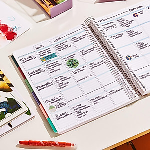 Undated Homeschool Planner 8.5&quot; x 11&quot; Platinum Spiral 12-Month. Colorful Cosmos Classic Cover by Erin Condren