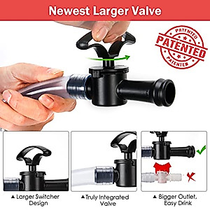 Farielyn-X Beer Bong Funnel with Valve - Newest Valve Design Extra Long 2.5 feet (30 inch) Kink Free Tube & Leakproof Easy Valve Premium Funnel for Beer Drinking Games, College Parties(Double Header)