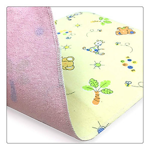 Diaper Changing Pad, Twoworld Breathable Waterproof Changing Pads Washable Resuable Diapers Liners Mats 4Pack（30X45cm）（Yellow Series）