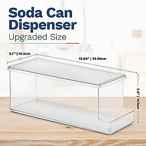 Can Drink Holder with Lid Organizer for Refrigerator, Freezer & Kitchen Cabinets - Space Saving Stackable Clear Can Organizer & Storage for Pantry Food, Canned Goods, Soda & Other Beverages (4-Pack)