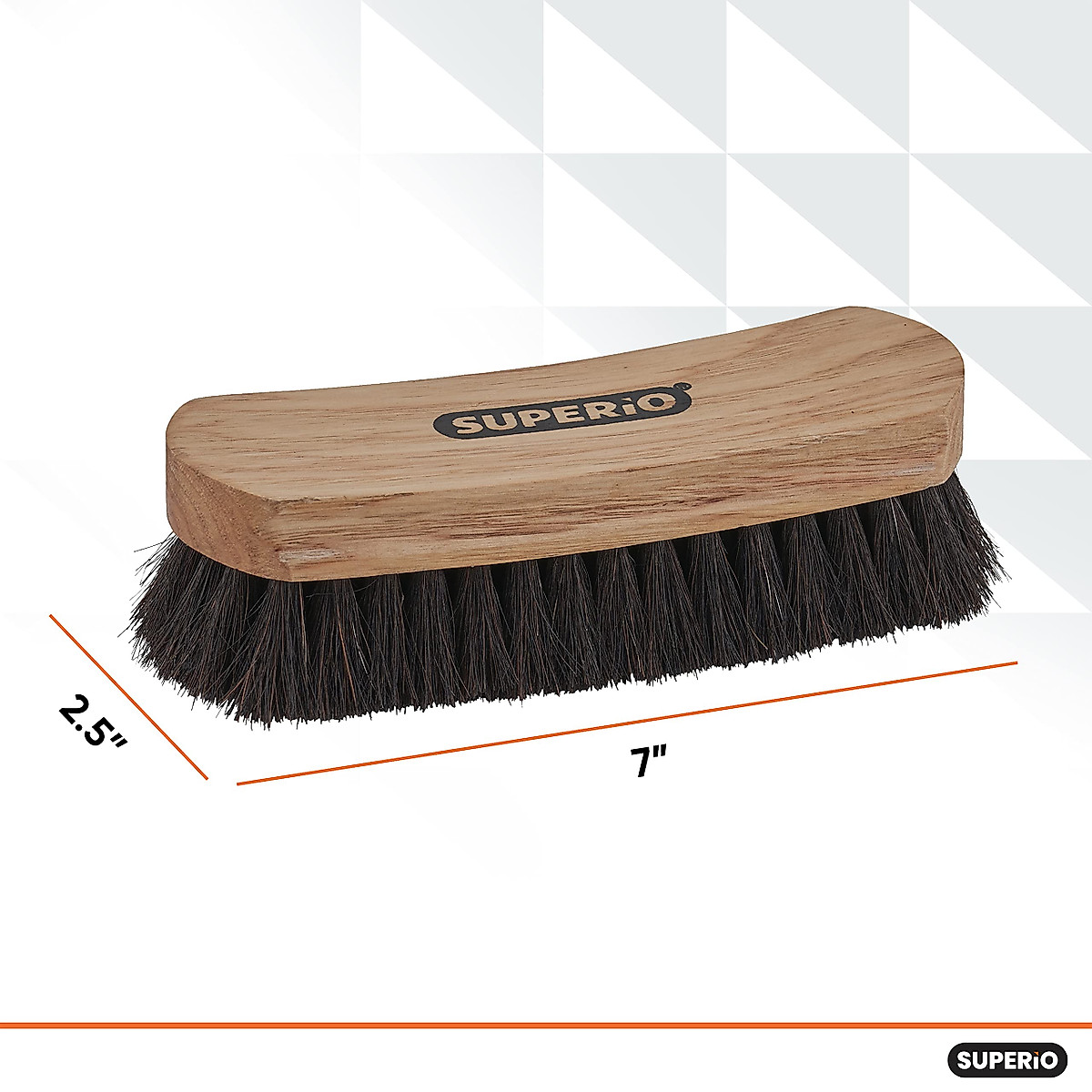 Superio Shoe Brush - Premium 7" Soft Bristles - Ideal for Cleaning and Polishing Shoes and Boots - Creates an Inimitable Shine on Leather - Sturdy and Durable