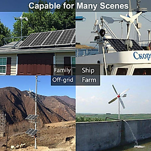 ECO-WORTHY 800W Solar Wind Power Kit: 1x 400W Wind Turbine Generator with Hybrid Controller + 2X 195W Mono Solar Panel for Home/RV/Boat/Farm/Street Light and Off-Grid Appliances