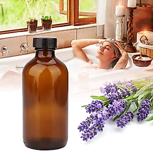 COMUDOT 8oz Durable Glass Bottle, Reusable Glass Bottles with Airtight Lid for Shampoo, Conditioner, Essential Oils, Set of 20 (Brown)