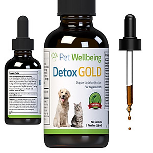 Pet Wellbeing Detox Gold for Dogs - Vet-Formulated - Gentle Detoxification & Elimination Support - Natural Herbal Supplement 2 oz (59 ml)