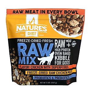 Nature's Diet Raw Mix Kibble with Freeze-Dried Chicken, Superfoods and Probiotics