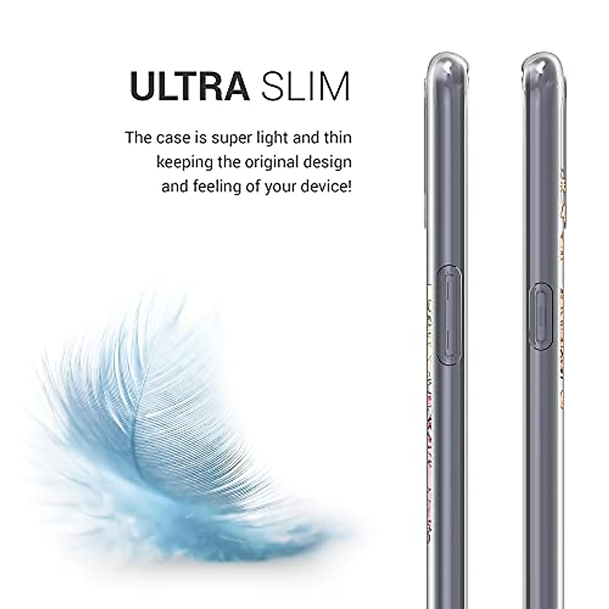 kwmobile Clear Case Compatible with OnePlus Nord N100 - Phone Case Soft TPU Cover - Travel Black/Multicolor/Transparent