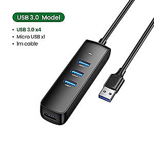 SHYPT USB HUB 3.0 Mini 4 Port USB 3.0 Splitter Micro USB Hub AdapterFour-in-one Docking Station Laptop
