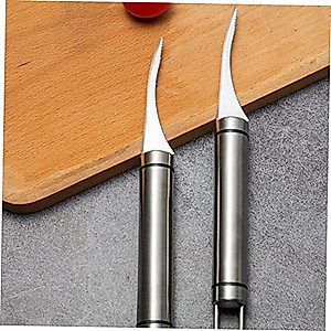 HOLIDYOYO 3 Sets Shrimp Peeler Clean up Shrimp Tool. Shrimp Line Cleaner Sea Food Accessory Sea Food Knives Seafood Deveiner Shrimp Master Tool Cleaning Gadgets Silver Stainless Steel