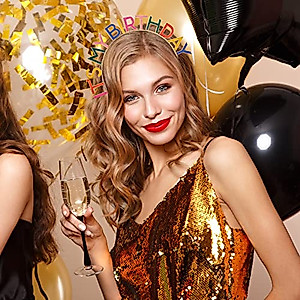 Sibba Birthday Crown for Women Girls, Queen Princess Birthday Tiara Birthday Headband for Women Girls Happy Cute Sweet Birthday Headband Hair Accessories Gifts Birthday Party Decorations