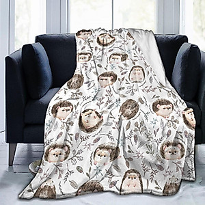 Hedgehog Gifts Flannel Throw Blanket Soft Lightweight Blankets for Girls Kids Women Hedgehog Lovers 50"X40"