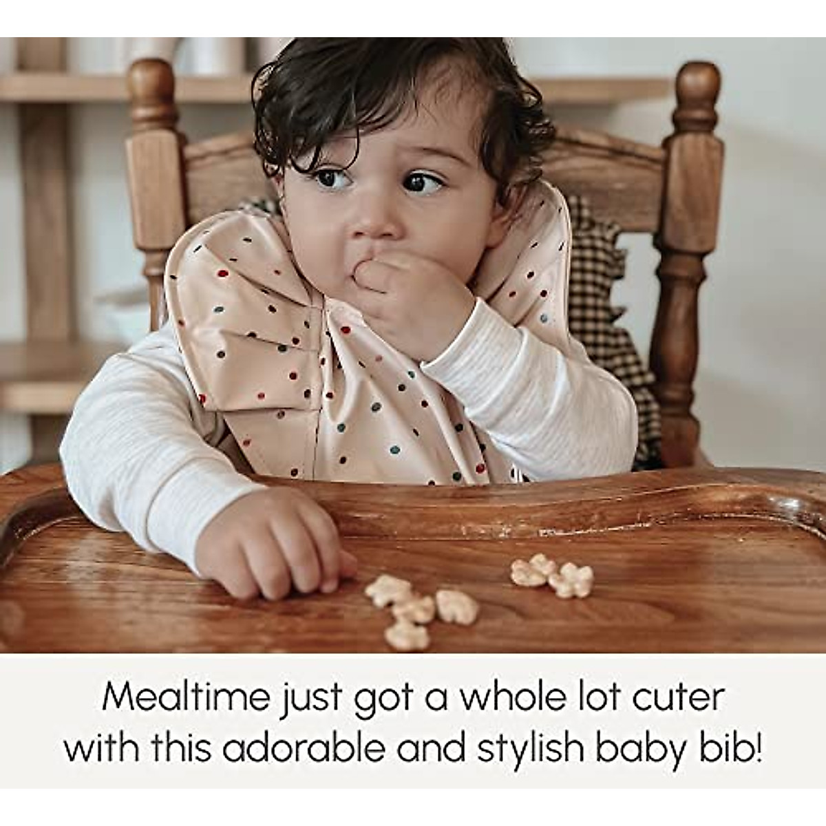 SMOOCH Extra Coverage Baby Bibs for Girls - Baby Feeding Supplies - Infant and Toddler Bibs, Smock, Waterproof Fabric bib, Fits Ages 6-24 Months (Pink)