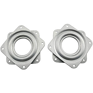 Longdex Lazy Susan Bearing 2PCS 3 Inch Square Lazy Susan Turntable Rotating Bearing Plate for DIY Project Silver