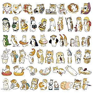 Cat Stickers 126PCS Cute Cat Stickers Vinyl Waterproof Cartoon Animal Sticker for Kids Teens Adults Scrapbook Water Bottles Laptop Skateboard Kawaii Aesthetic Graffiti Decals