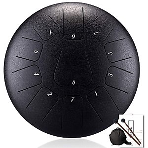 KACYDI Steel Tongue Drum 11 Notes 8 Inches Handpan Drum Percussion Instrument, Tank Chakra Drums Padded with Travel Bag, Mallets, Finger Picks, for Meditation, Entertainment, Music and Gift