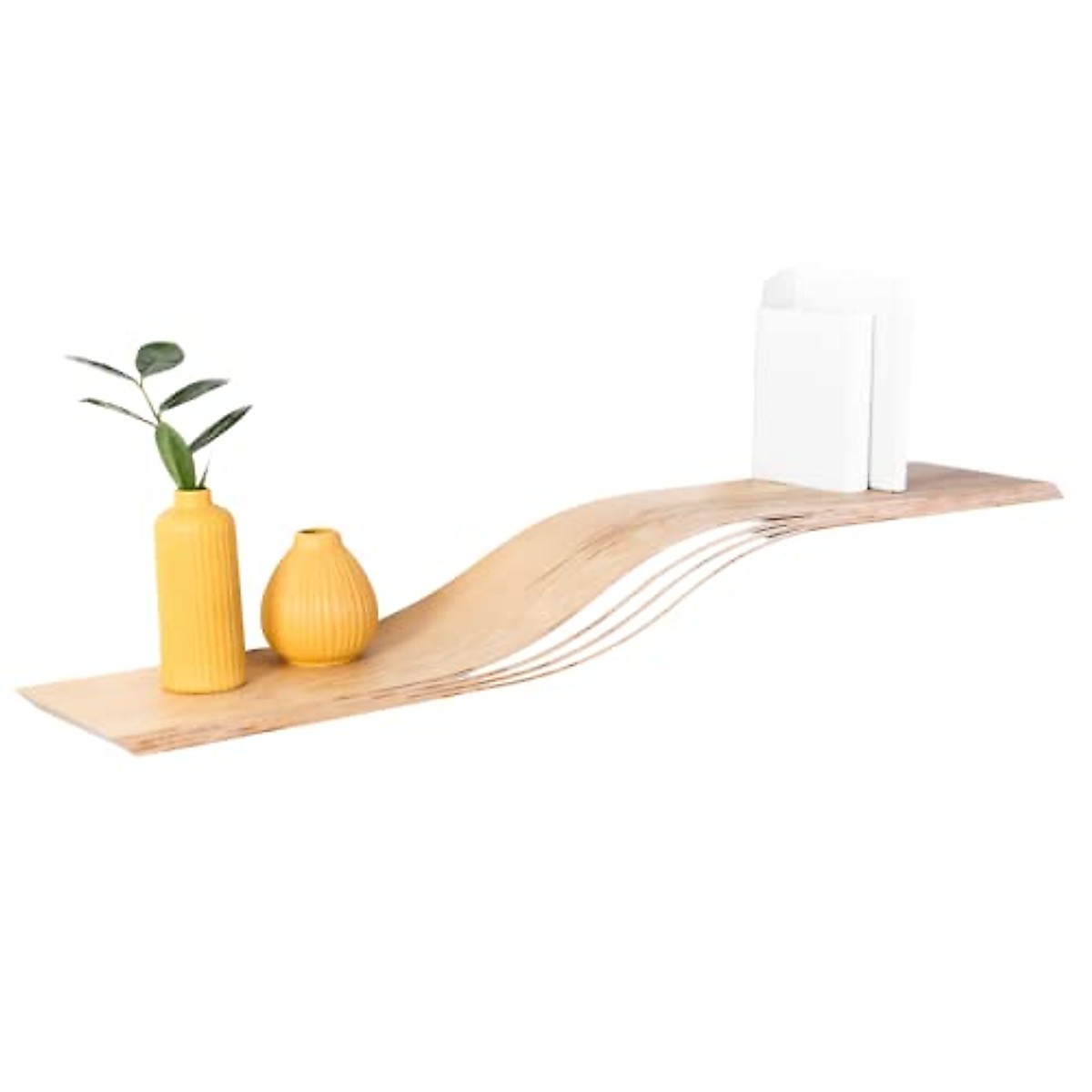 EWART WOODS Floating Wall Shelves, Wooden Hanging Shelf Decor with Hidden Mounted System, Modern Furniture Made of Natural Wood, Beautiful House Decor Made for You. (Ash 95cm (37 inch))