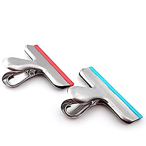 KADBLE Chip Bag Clips Covered with Silicone Covered Tips for Air Tight Seal，Heavy Duty Stainless Steel Clips for Food Packages，Set of 5