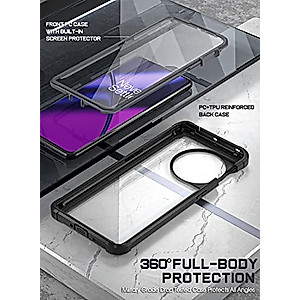 Poetic Guardian Case for OnePlus 11 5G 6.7" (2023) [20 FT Mil-Grade Drop Tested], Full-Body Hybrid Shockproof Bumper Cover with Built-in Screen Protector, Black/Clear