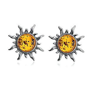 Ian and Valeri Co Amber Sterling Silver Stud Sun Earrings