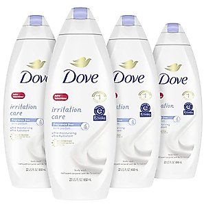 Dove Irritation Care Body Wash For Sensitive Skin and Eczema-Prone Skin Fragrance & Sulfate Free Ultra-Moisturizing for Dry, Itchy Skin 22 oz 4 Count