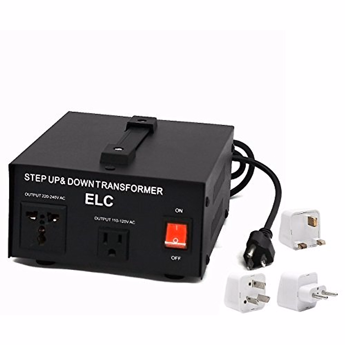 1000 Watt Best International Power Voltage Converter Transformer - Step Up/Down - 110V/220V - with Worldwide UK/US/AU/EU European Plug Adapter - 2 Outlets
