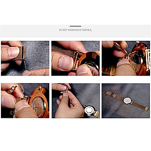 COEPMG Milanese Loop Female Simple watchband 12 13 14 15 16 17 18 19 20 22mm Metal Weave Fashion Trend Bracelet for DW AR watchband (Color : Gold, Size : 17mm)