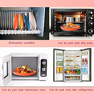 DLF. DONGLINFENG Wheat Straw Plates 6-Piece Unbreakable Wheat Plastic Dinner Plates (Deep Dish/Picnic Plate) 9-Inch