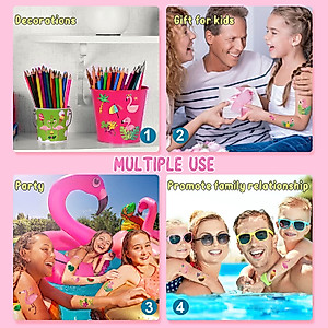 Cerlaza 235 Styles Hawaiian Luau Flamingo Temporary Tattoos for Kids Girls, Tropical Summer Fake Tattoo Stickers Aloha Beach Pool Party Supplies Favors Decorations (10 Sheets)