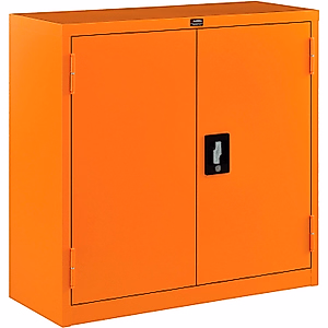 Global Industrial Emergency Preparedness Cabinet, Wall Mount, 30"Wx12"Dx30"H, Orange