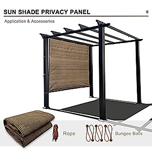 Alion Home Sun Shade Privacy Panel with Grommets and Hems on 4 Sides for Patio, Awning, Window, Pergola or Gazebo - Mocha Brown (12' x 12')