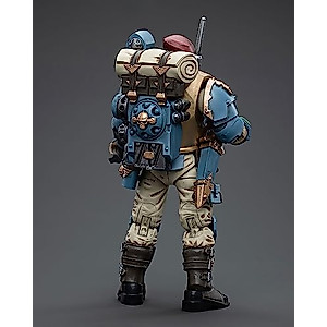 Pipigirl JoyToy Warhammer 40K Genuine License 1/18 Soldier, Astra Militarum Tempestus Scions Command Squad 55th Kappic Eagles Grenadier, 4.21 inch Models Action Figures Kits (Grenadier)