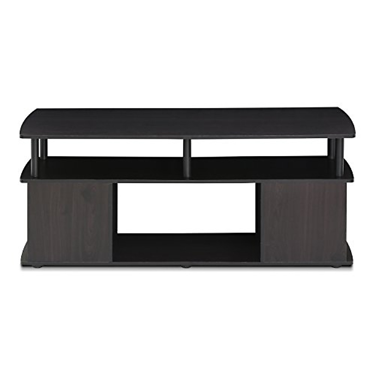Furinno JAYA Utility Design Coffee Table / TV Stand for TV up to 55 Inch with Open Storage, Blackwood
